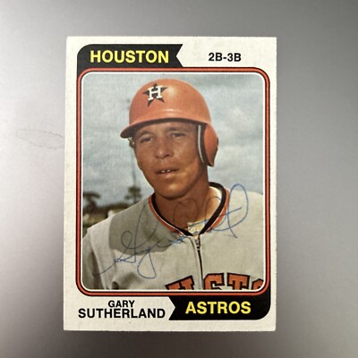GARY SUTHERLAND 1974 TOPPS AUTOGRAPHED SIGNED AUTO BASEBALL CARD | eBay
