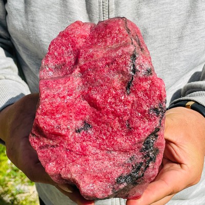 7.67lb Natural Pink Red Rhodonite Quartz Crystal Gemstone Rough ...