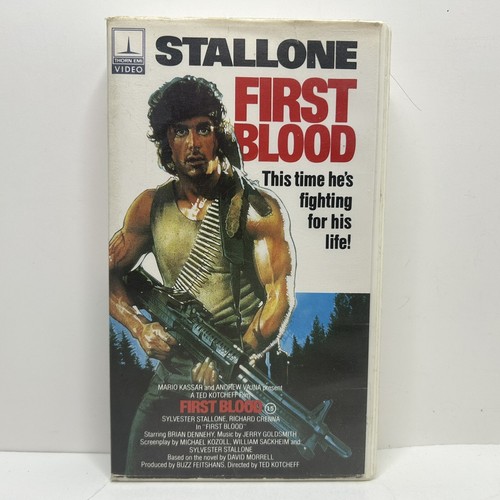 FIRST BLOOD VHS Tape Rambo Action Sylvester Stallone Thorn EMI White ...