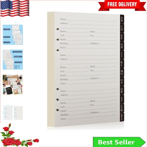 Easily Read Large Print A5 Refill Pages with 12 Dividers for Address ...