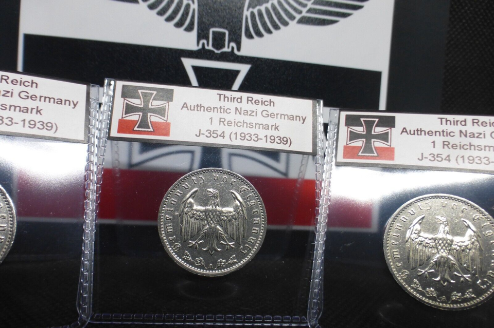 Beautiful 1 Reichsmark Nazi Coin: Genuine Nickel Third Reich WW2 ...
