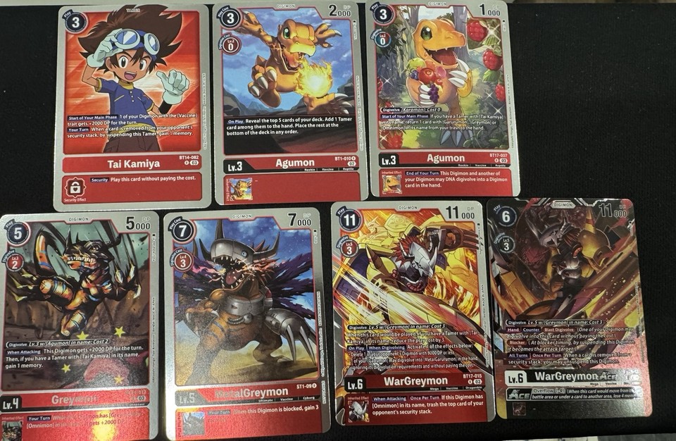 Digimon Card Game TCG Agumon Wargreymon DIGIVOLUTION 7 card Set | eBay