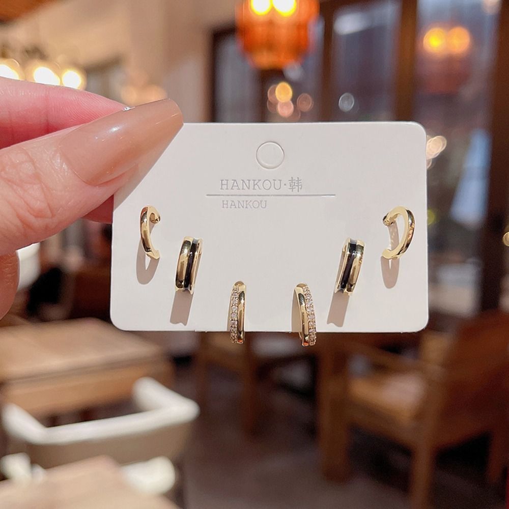 Silver Needle Ear Raising Set Zircon Jewelry Luxury Accessories Girl | eBay