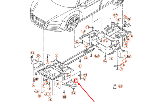 New AUDI R8 42 Front Right Underbody Trim 427825208 | eBay