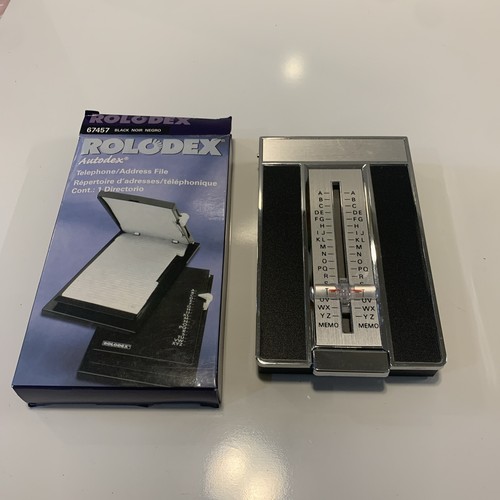 Rolodex Autodex Telephone Address File Directory Black Metal Used ...