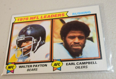 1979 TOPPS 1978 NFL LEADERS RUSHING WALTER PAYTON/ EARL CAMPBELL #3 | eBay