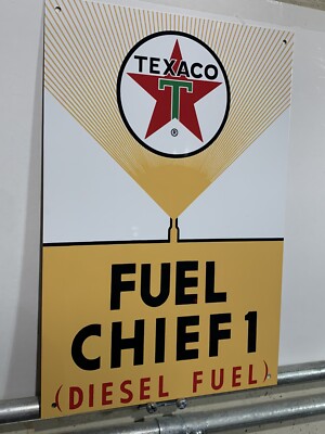 Vintage Style 12 Inches Texaco Diesel Fuel Chief GaS Oil Steel Quality ...