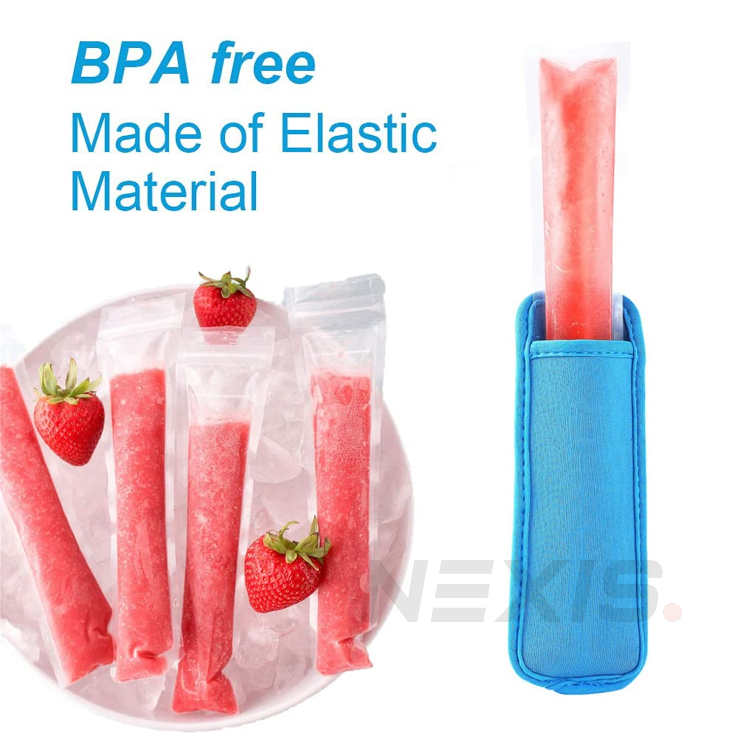5PCS Colorful Ice Sleeves Freezer Reusable Summer Icy Block Lolly Cream ...