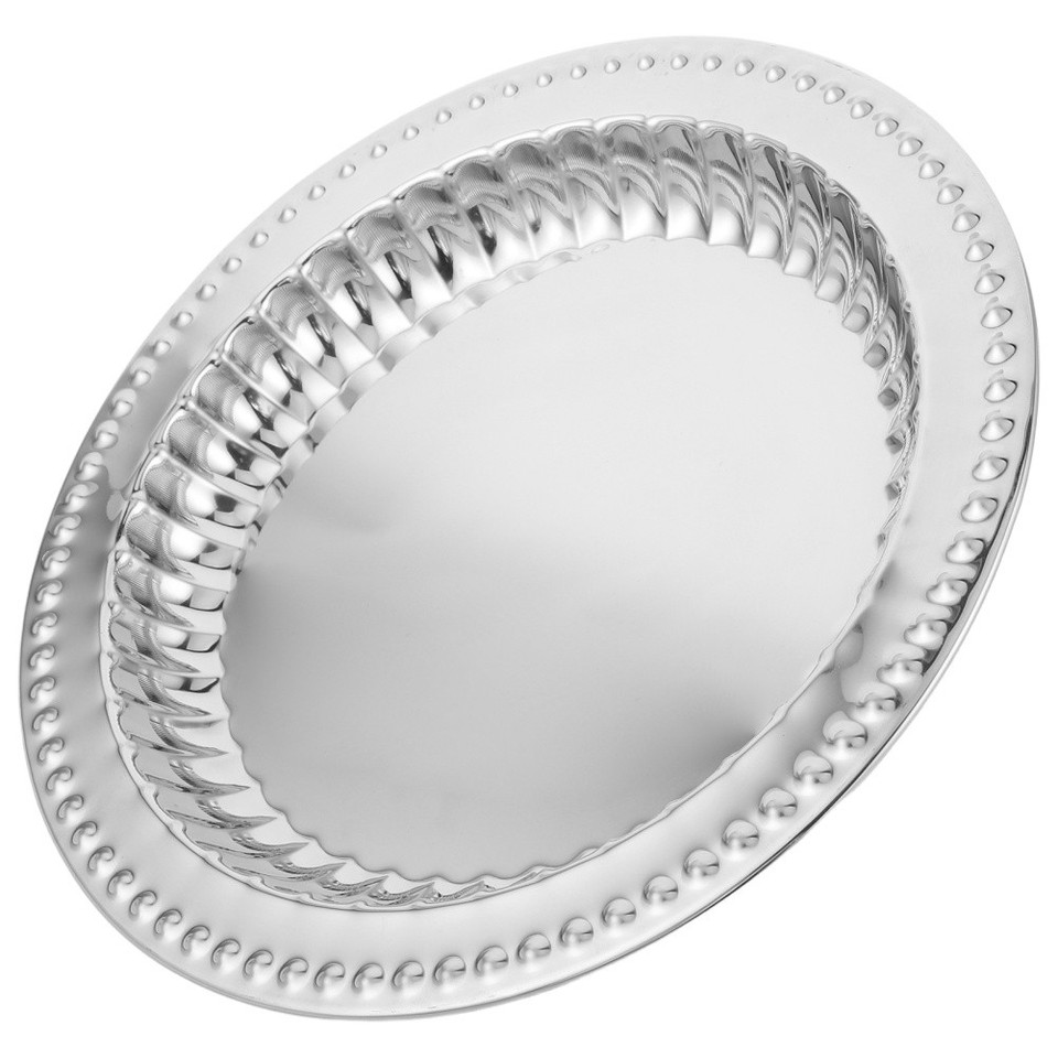 Embossed Stainless Steel Dinner Plate Food Plates for Buffet Dry Fruit ...