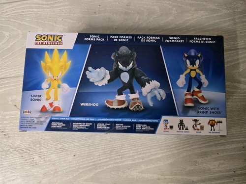 Sonic The Hedgehog Jakks Pacific 3-Pack Werehog, Super Sonic Grind Shoe ...