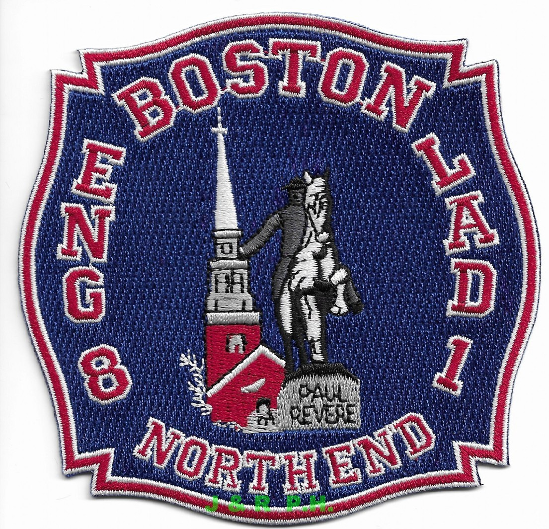 Boston Engine - 8 / Ladder - 1 "N. End blue", MA (4.5" x 4.5" size ...