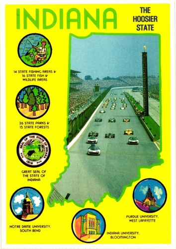 Indiana, The Hoosier State Multi-View Postcard Unposted | eBay