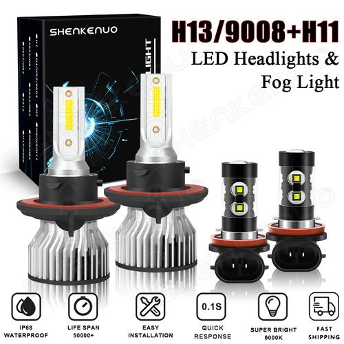 For Ford Flex 2009-2019 H13 LED Headlight High/Low Beam+H11 Fog Light ...