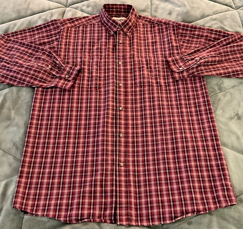 Wrangler Rugged Wear Multi-Color Plaid L/S Western Shirt Mens Size XLT ...