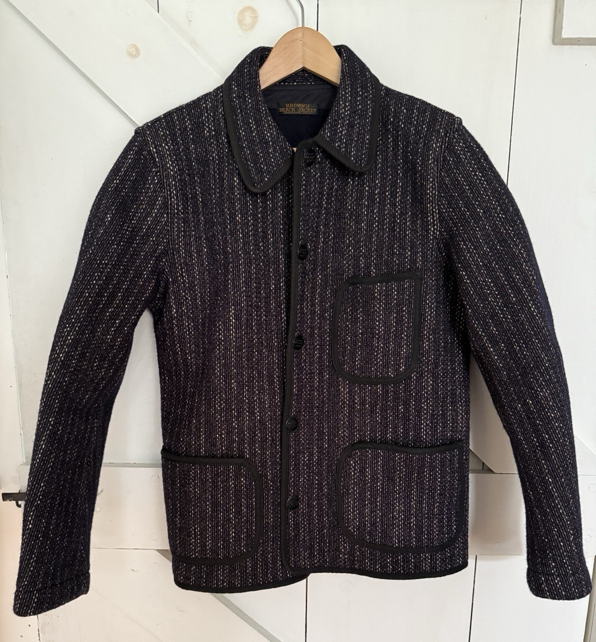 BROWN'S BEACH JACKET Fullcount 38 Navy Stripe Japan B… - Gem