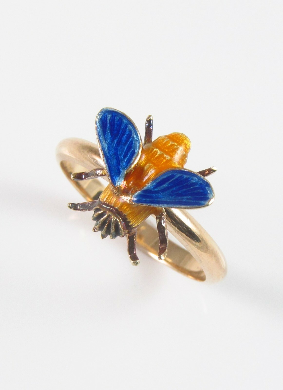 Vintage 14k Gold Enamel Fly Honey Bee Insect Conversion Ring Size 7 | eBay