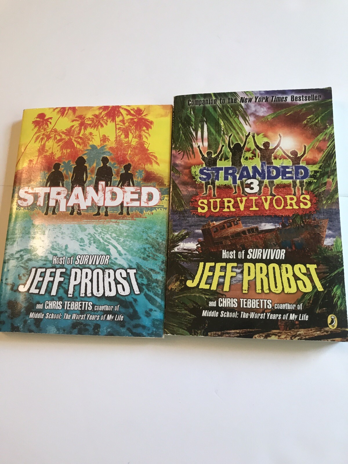 Lot Of 2 Paperback Stranded by Survivor Jeff Probst and Chris Tebbetts ...
