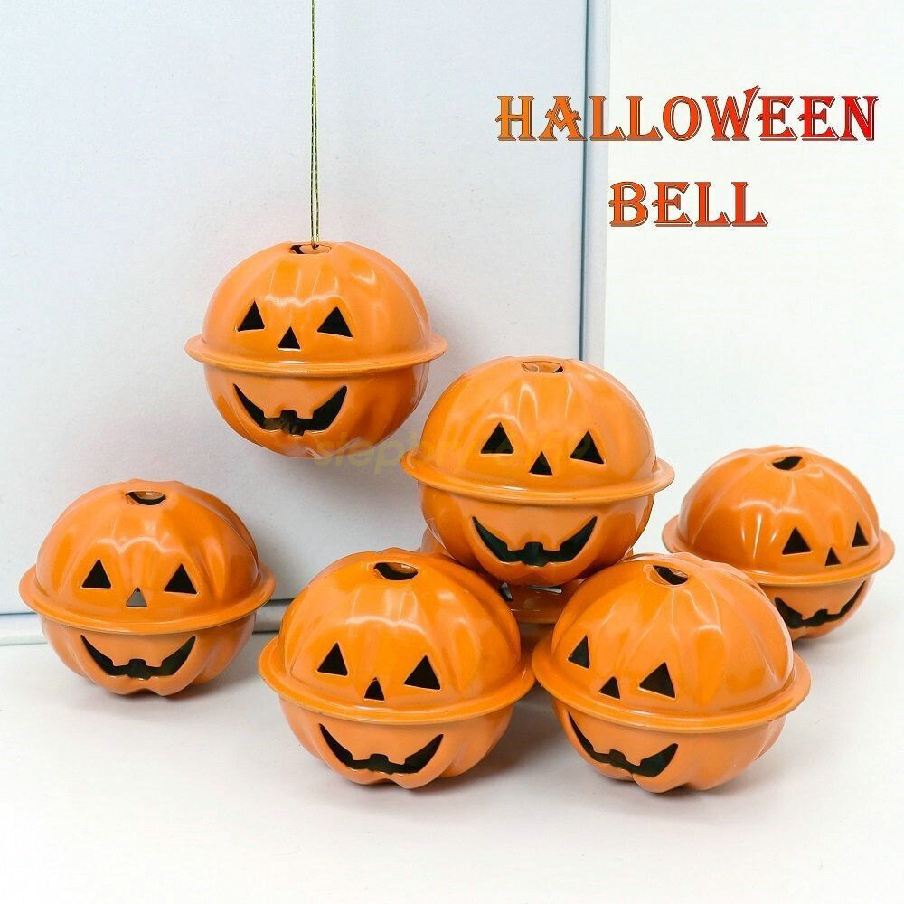 20Pcs Bells Halloween Pumpkin Head Bells Tree Decorations Hanging Decor ...