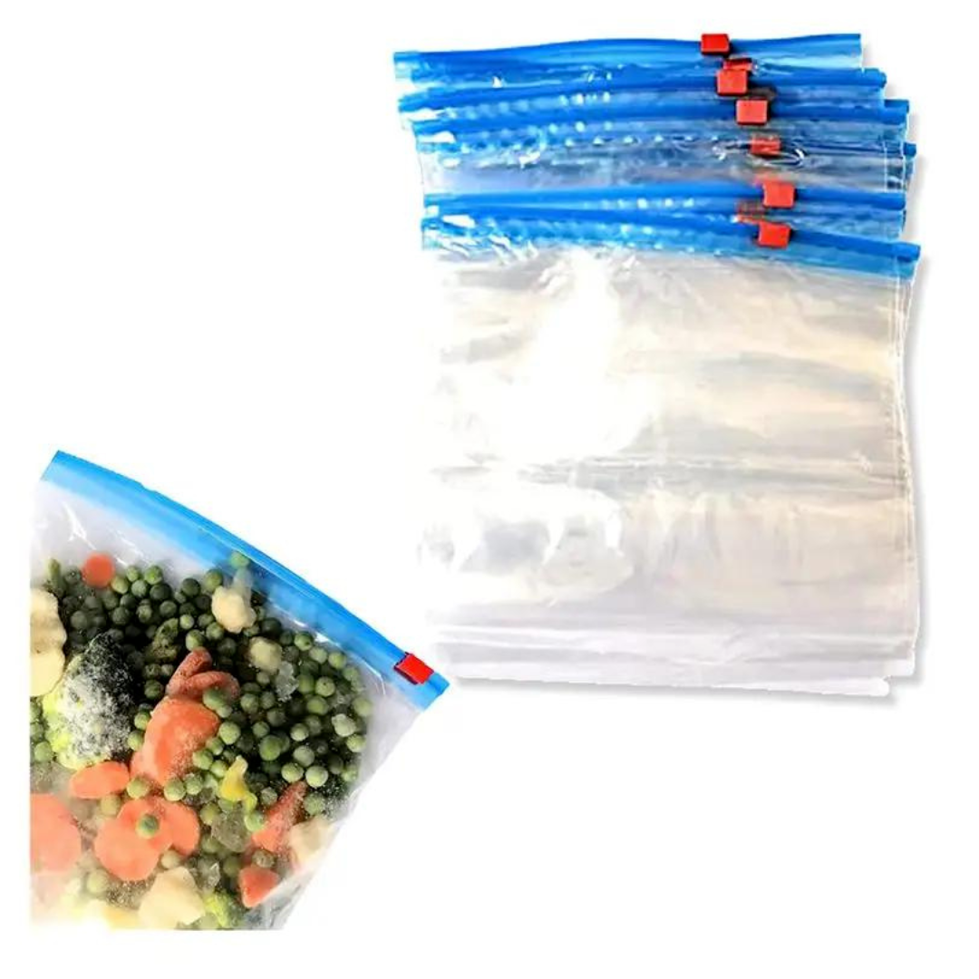 15x Ziplock Fresh Food Zipper Bags Freezer Resealable Plastic Fridge ...
