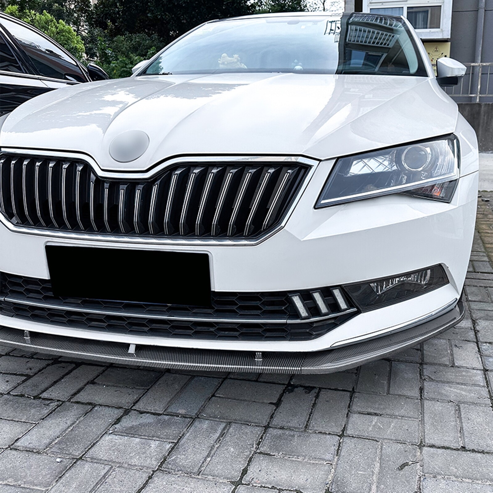 Front Bumper Spoiler Lip For Skoda Superb B8 06.2016 2017-2018 Carbon ...