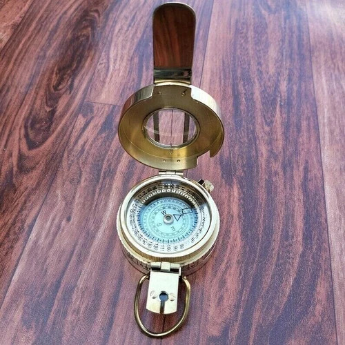 Solid Brass Vintage British Prismatic Designer Working Pocket Military ...
