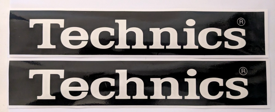 2 x Technics DJ Turntable Stickers White & Black rare for SL1200 - SL ...