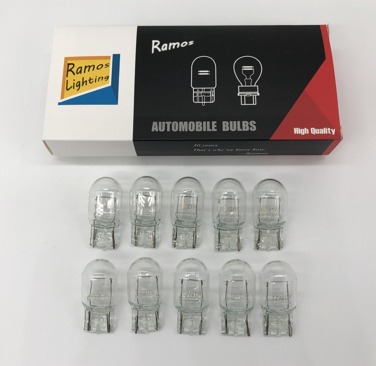 10 Pack 7440 T20 Clear Signal Light Single Filament Lamp Bulb USA Based ...