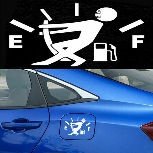 White Funny Fuel Consumption Gage Empty Car Decal Vinyl Sticker Tank ...