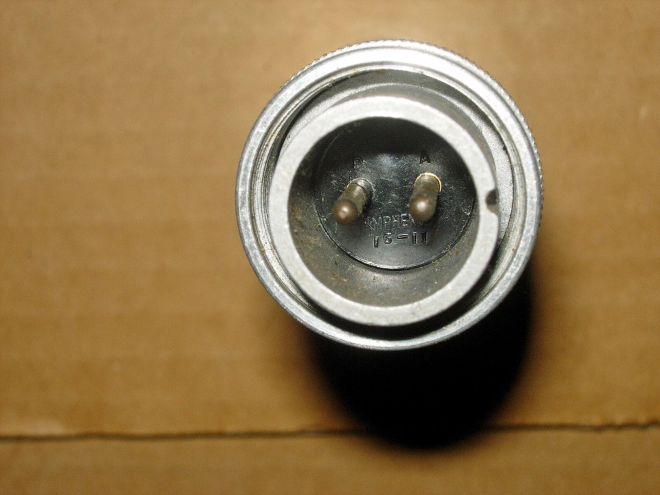 AMPHENOL 2-PIN CABLE POWER CONNECTOR NAF 1078-3 16-11 (MILITARY) SOLDER ...