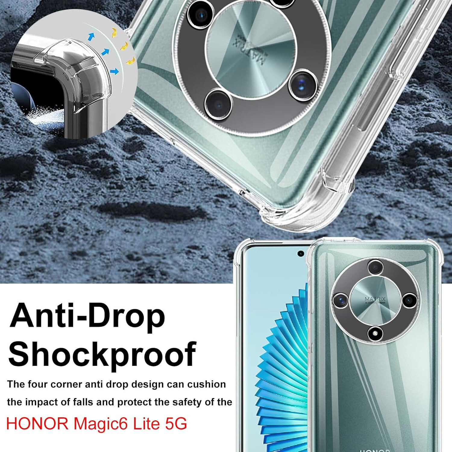 Case Clear For Honor Magic 6 Lite , Silicone Shockproof Gel Phone Cover ...