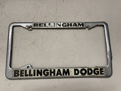 Bellingham Dodge WA Vintage Metal Dealer License Plate Frame Washington ...