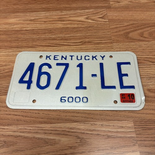 Vintage 2004 Kentucky License Plate 4671-LE White UK 6000 | eBay
