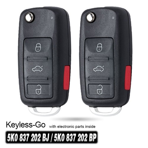 2 Keyless-Go for VW Volkswagen Jetta Tiguan Passat 2012-2019 Remote Key ...