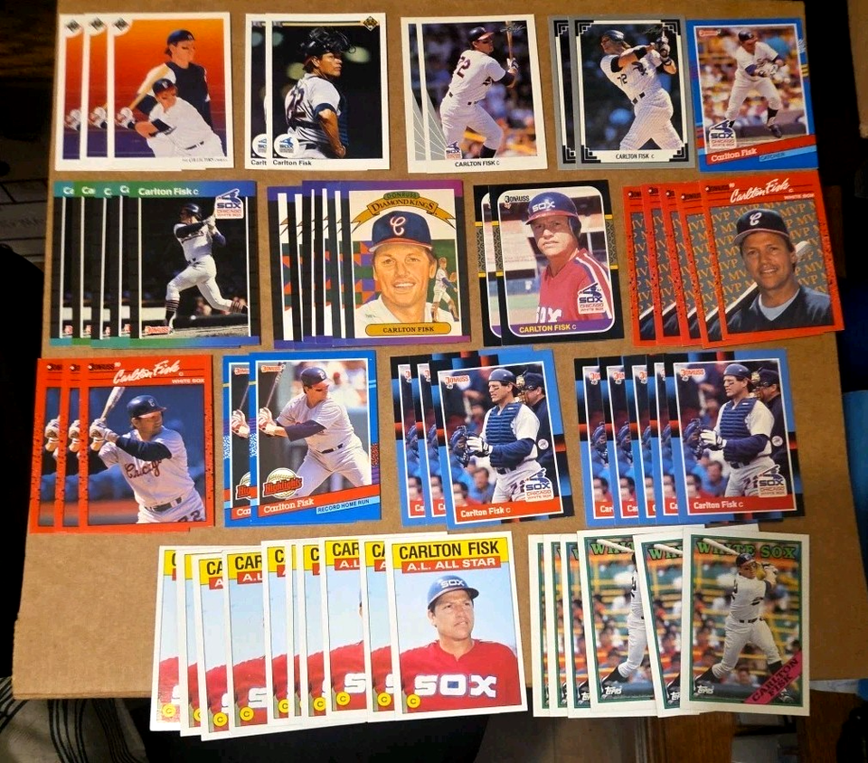 Dealer Lot (160) Carlton Fisk (HOF) ALL Chicago White Sox BB Cards ...