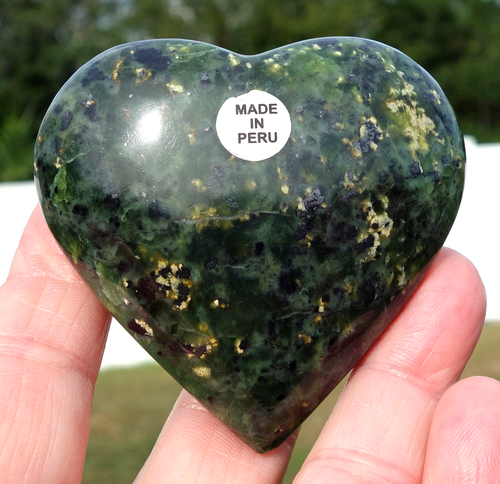 Green JADE Crystal HEART Point Carving aka Peru Green Nephrite For Sale ...