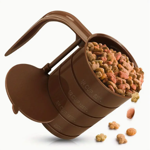 New Pets Food Scoop Cups Plastic 4 Capacity Cup w/ Measuring Lines Pet ...