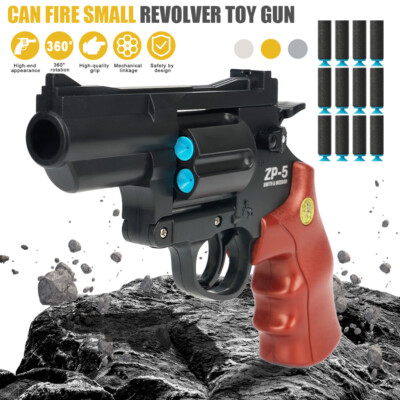 Toy Pistol With 360° Rotating Magazine 12 Foam Soft Bullet Toy Revolver ...