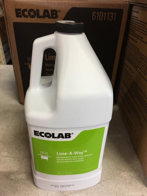 Case of 4 Gal Ecolab 6101131 Lime-A-Way Multipurpose Lime Scale Remover ...
