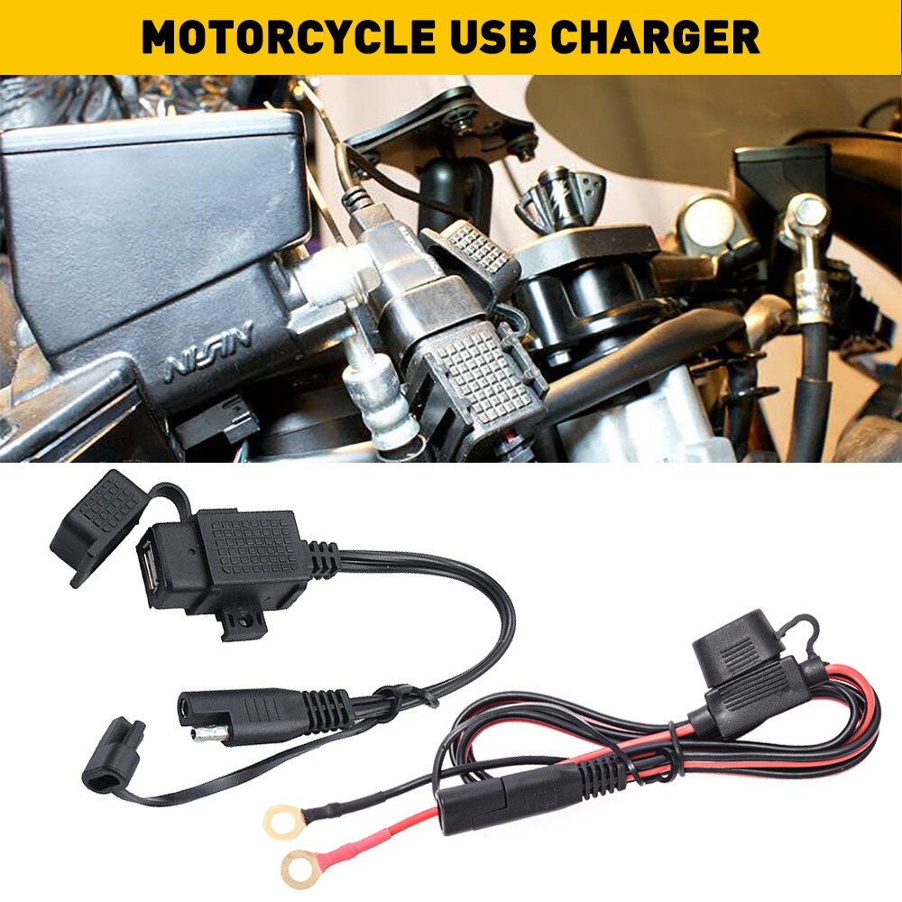 Motorcycle USB Charger Waterproof SAE to USB Cable Adapter Socket ...