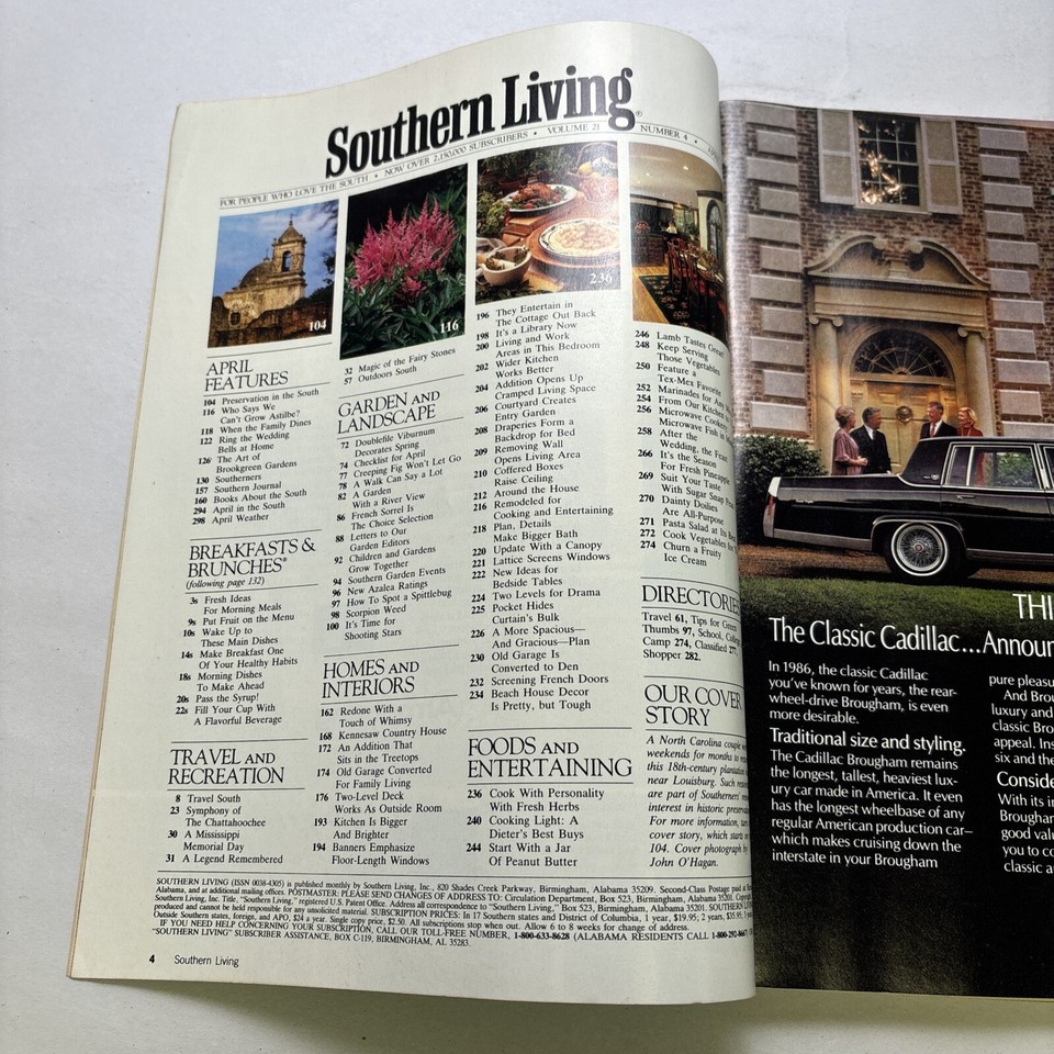 1986 Southern Living Magazine January April Issue Vintage Ads Decor | eBay