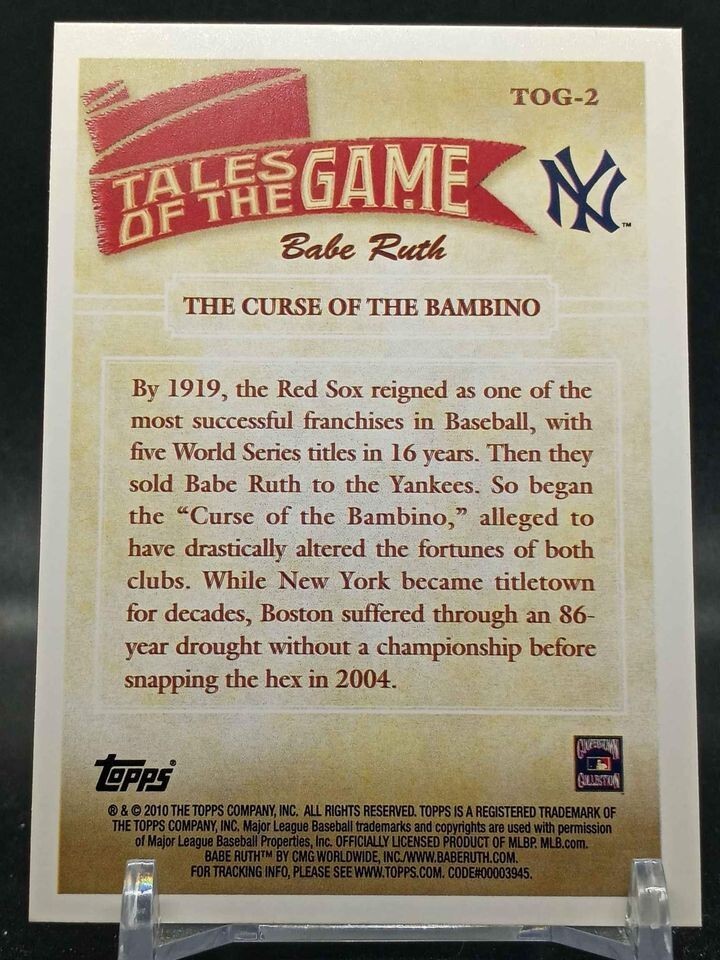 Babe Ruth 2010 Tales Of The Game The Curse Of The Bambino Boston Red ...