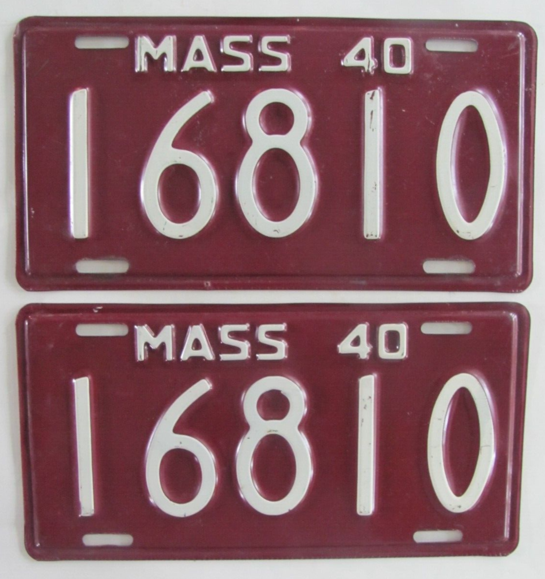 1940 Massachusetts car license plates SUPER NICE PAIR | eBay