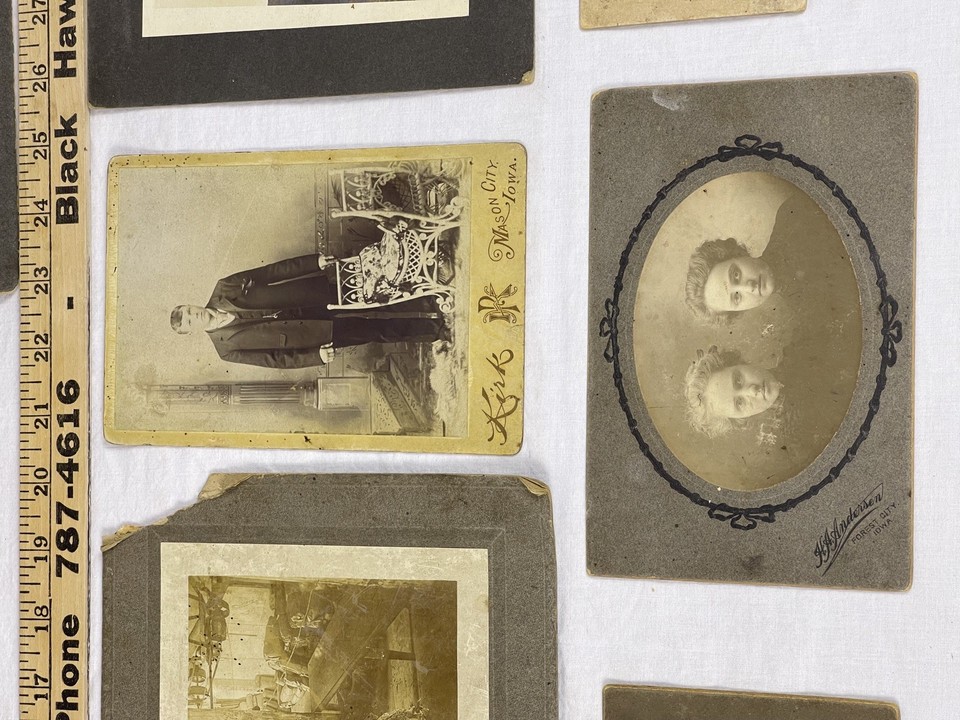 Antique VTG Portrait Photo Cabinet Cards Men Women Family History Lot ...