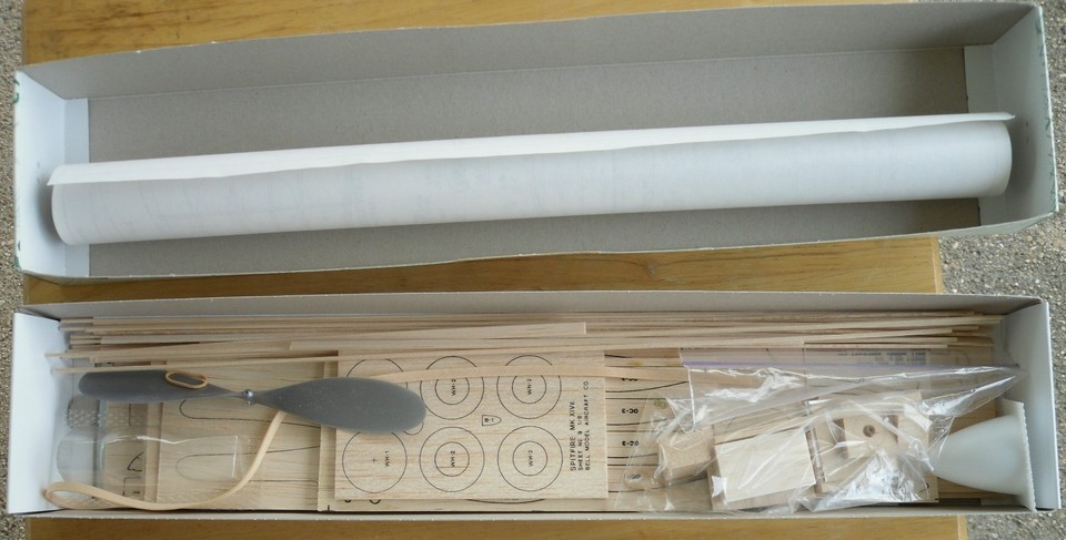 Vintage BELL Model Aircraft Co. SPITFIRE Mk XIVE Flying Balsa Scale ...