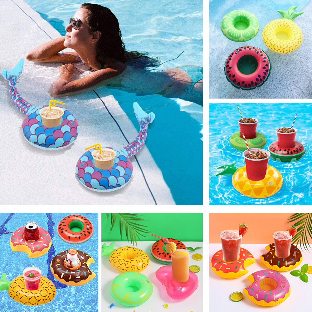 Cup Coasters Swimming Pool Float Drink Floats Inflatable Drink Holders ...