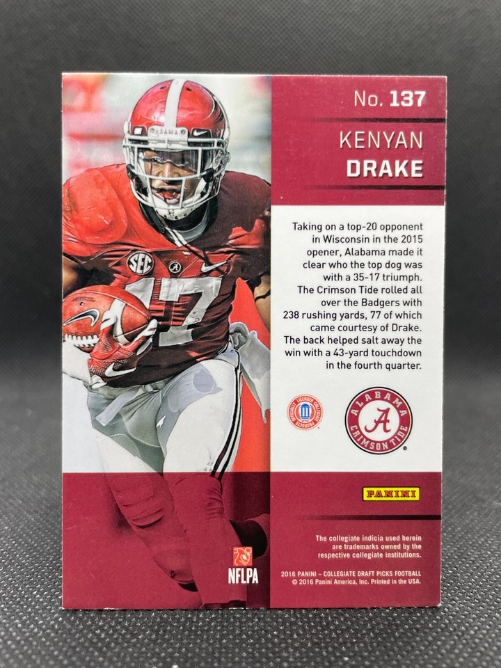 KENYAN DRAKE 2016 PRIZM COLLEGIATE DRAFT PICKS SILVER PRIZM ROOKIE #137 ...