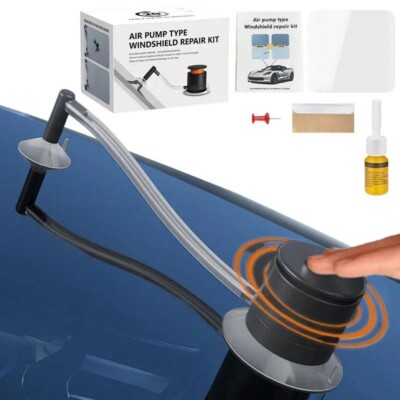 Windshield Repair Kit Quick Fix DIY Car Glass Bullseye Rock Chip Crack ...