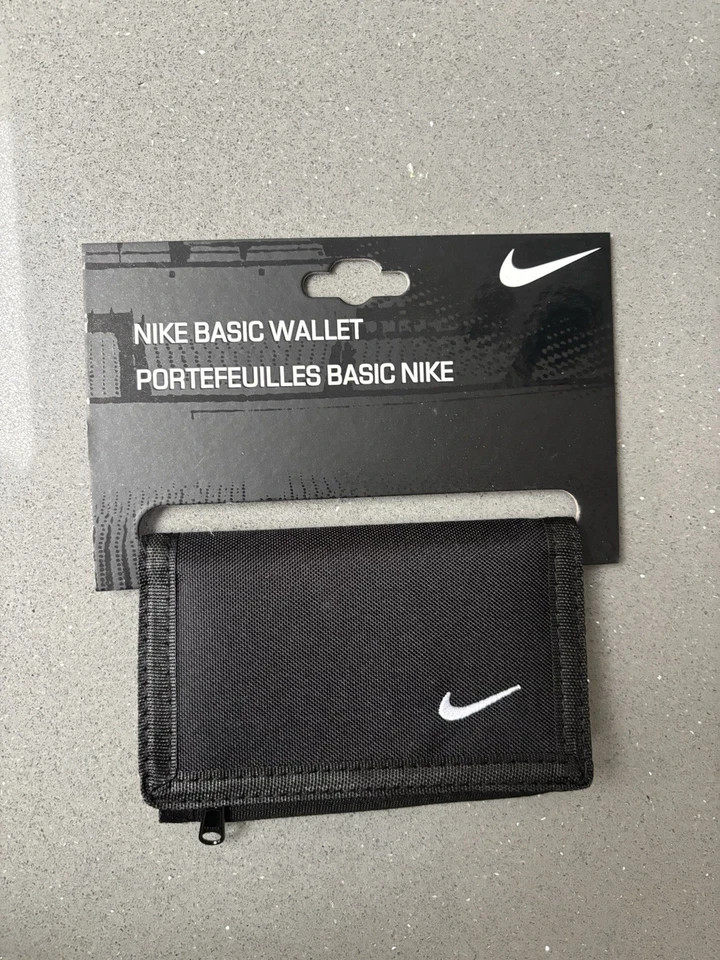 For Nike Unisex Wallet Swoosh Dri-FIT Bifold Card Holder Coin Zip Purse ...