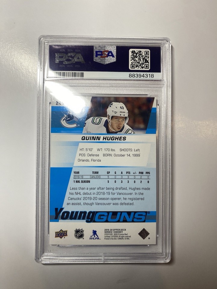Quinn Hughes 2019-20 Young Guns PSA 10 | eBay