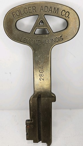 Vintage Brass Folger Adam Company PRISON JAIL Key 28CA1 Lemont IL | eBay